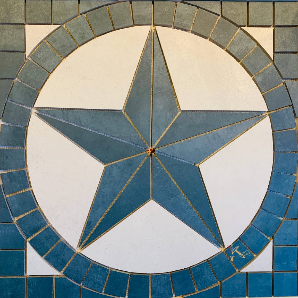 Custom Order: Blue and Gray Texas Star Backsplash for Mike and Becki ...