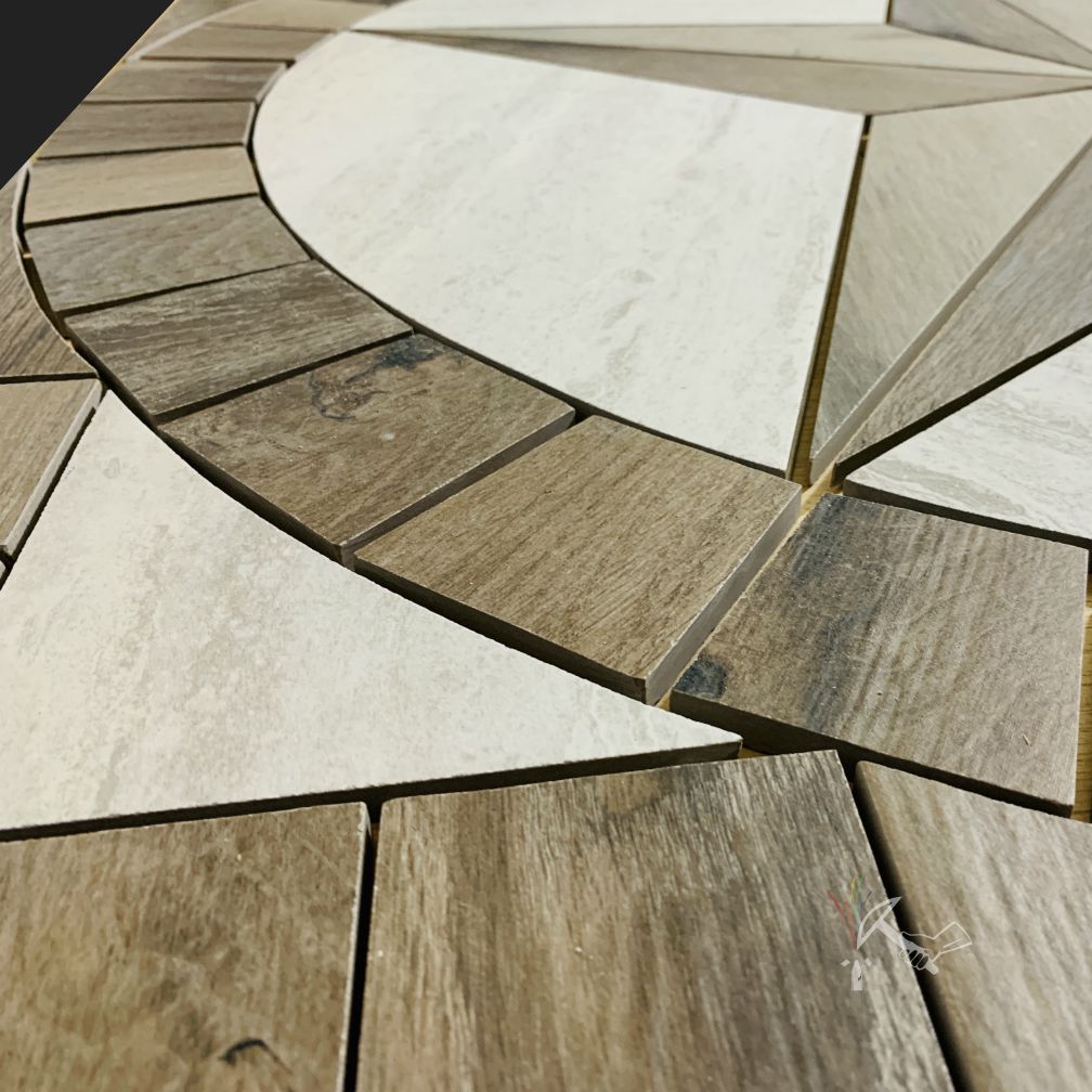 Ceramic Wood Tile With Medallion NAUTICAL COMPASS ROSE Tiles | Wind